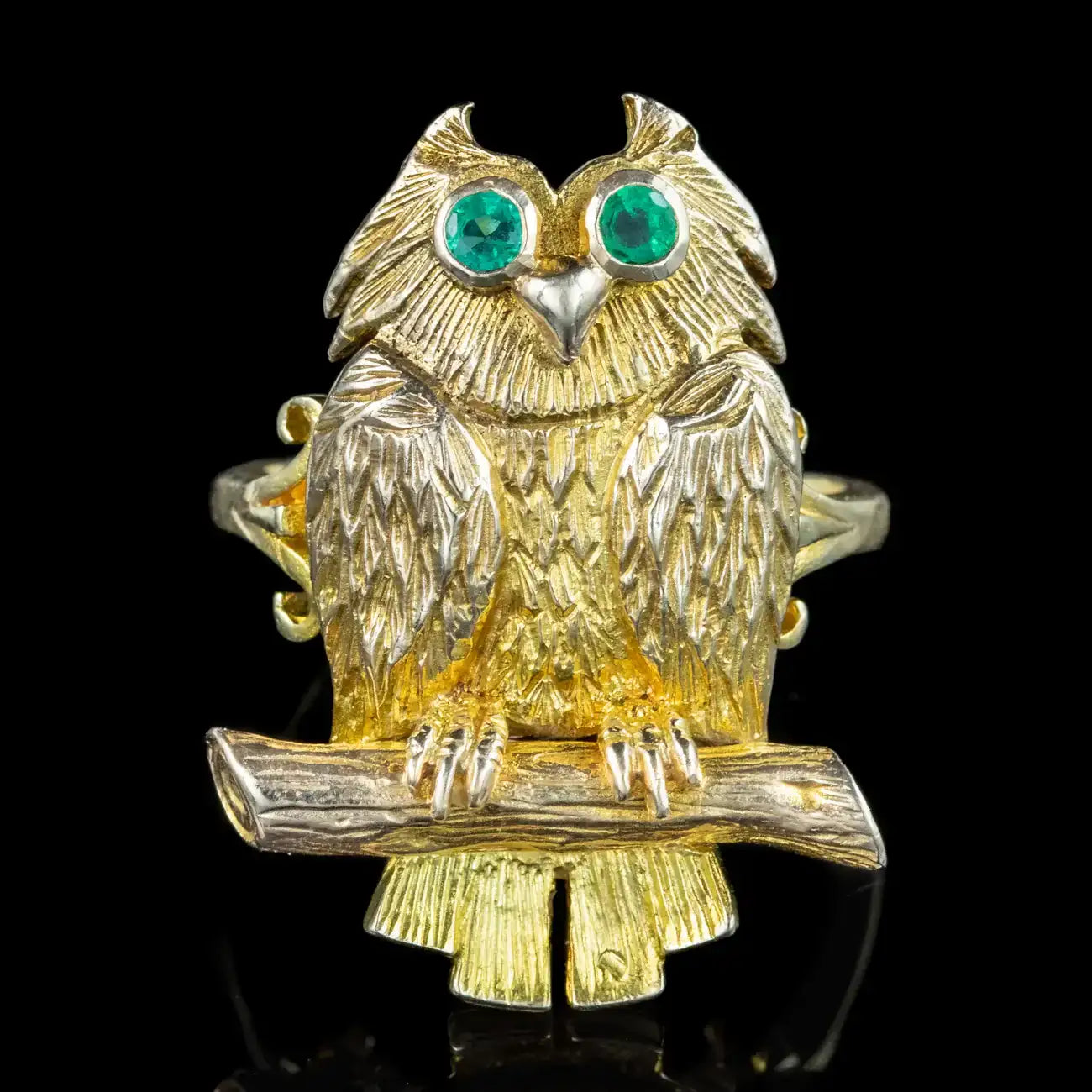 Vintage Emerald Owl Ring | – Laurelle Antique Jewellery