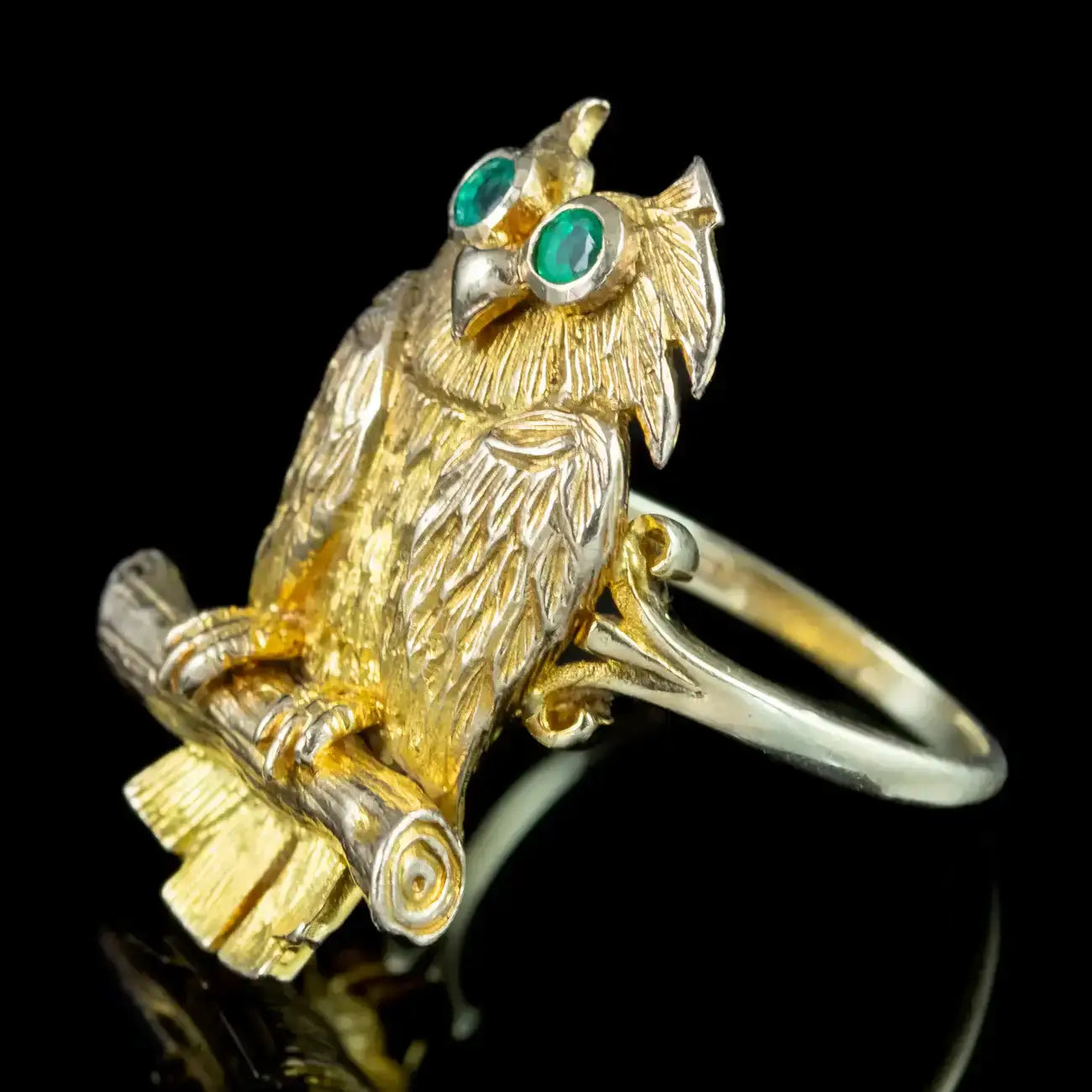 Vintage Emerald Owl Ring | – Laurelle Antique Jewellery