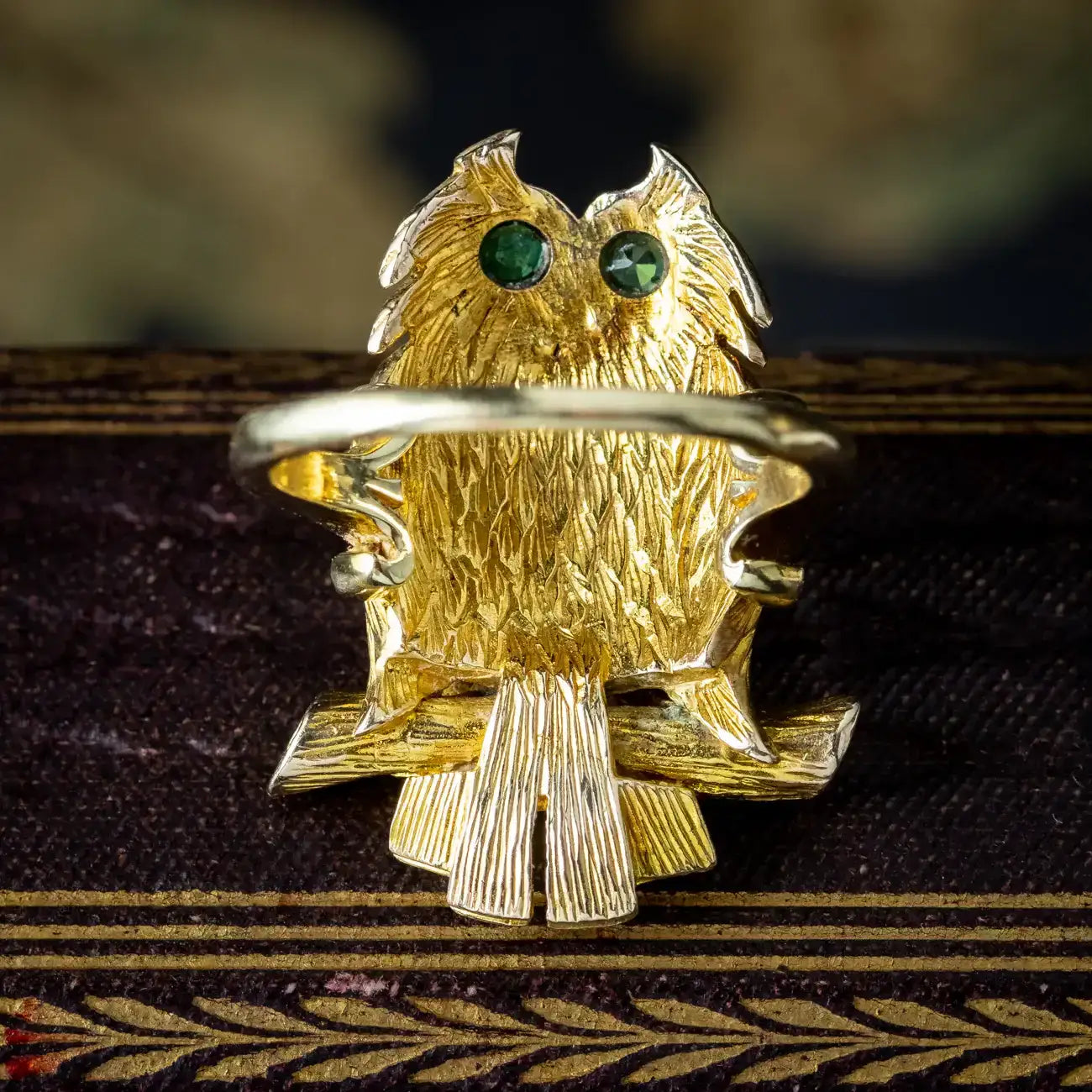 Vintage Emerald Owl Ring | – Laurelle Antique Jewellery