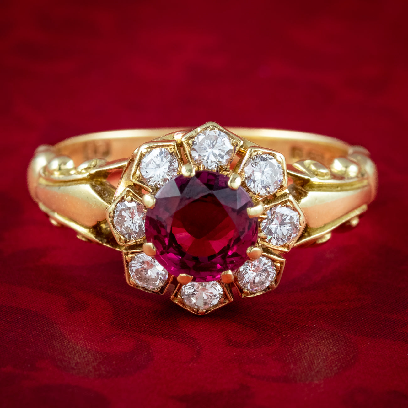 Vintage Ruby and Diamond Ring 1.13Ct | Cluster Ring | – Laurelle ...