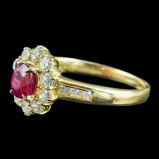 Vintage Ruby Diamond Cluster Ring – Laurelle Antique Jewellery