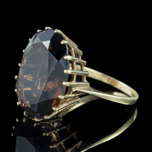 Vintage Smoky Quartz Cocktail Ring | – Laurelle Antique Jewellery