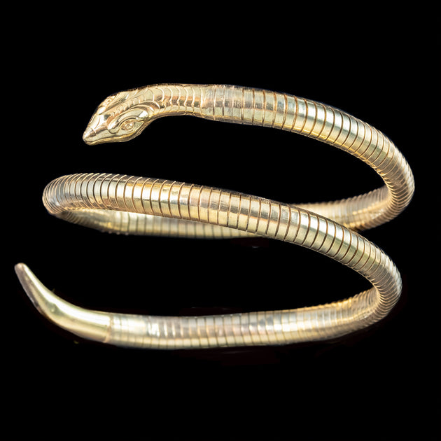 Vintage Snake Slave Bangle | – Laurelle Antique Jewellery