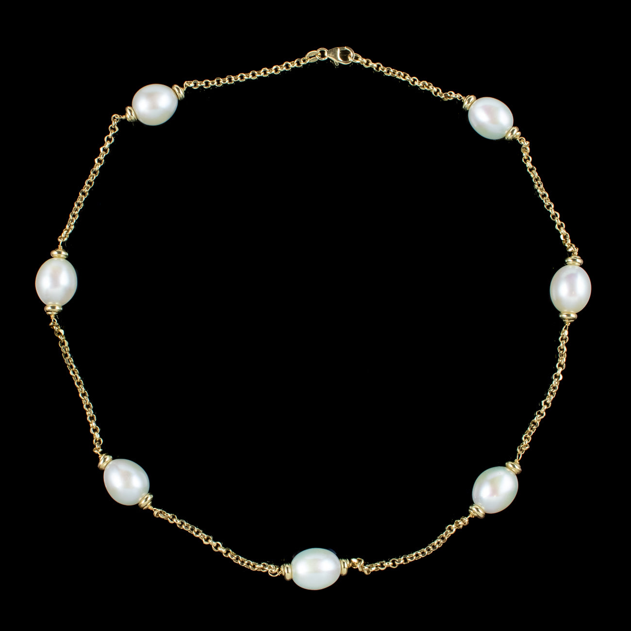 Vintage Style Pearl Chain Necklace 18ct Gold – Laurelle Antique Jewellery