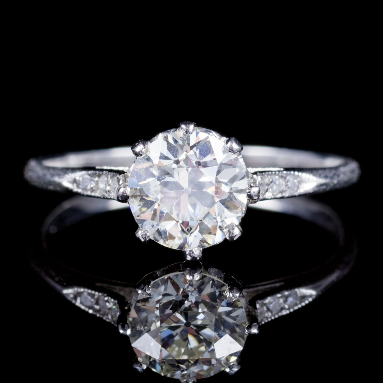 Antique Edwardian Old Cut Diamond Solitaire Ring 1.16ct Diamond ...