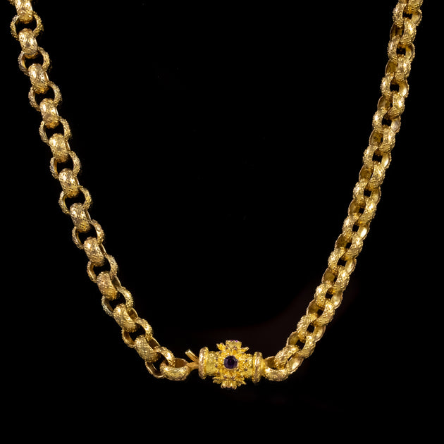 Antique Georgian Paste Barrel Clasp Chain 18ct Gold Circa 1800 ...