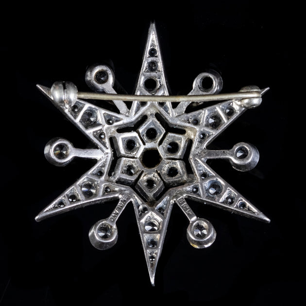 Vintage Victorian Revival Paste Star Brooch Silver – Laurelle Antique ...