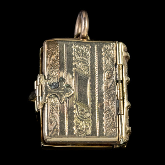 Antique Victorian Book Locket Pendant 18ct Gold Circa 1880 – Laurelle ...