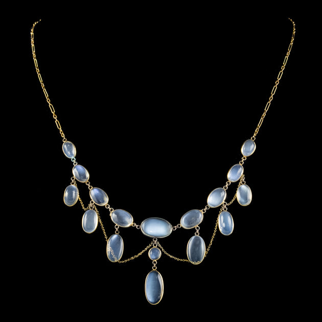 Antique Victorian Moonstone Festoon Necklace 15ct Gold Circa 1900 ...
