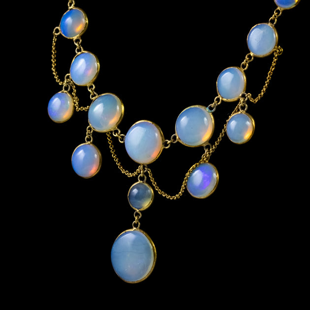 Antique Victorian Opal Festoon 18ct Gold Necklace Circa 1900 – Laurelle ...