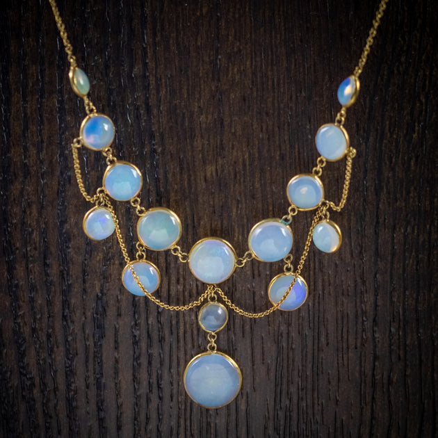 Antique Victorian Opal Festoon 18ct Gold Necklace Circa 1900 – Laurelle ...