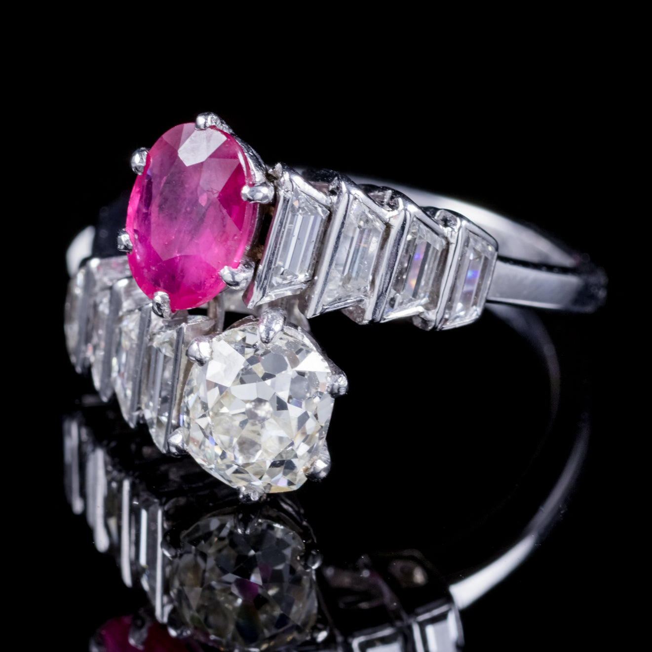 Art Deco French Ruby Diamond Ring 18ct White Gold Circa 1920 – Laurelle ...