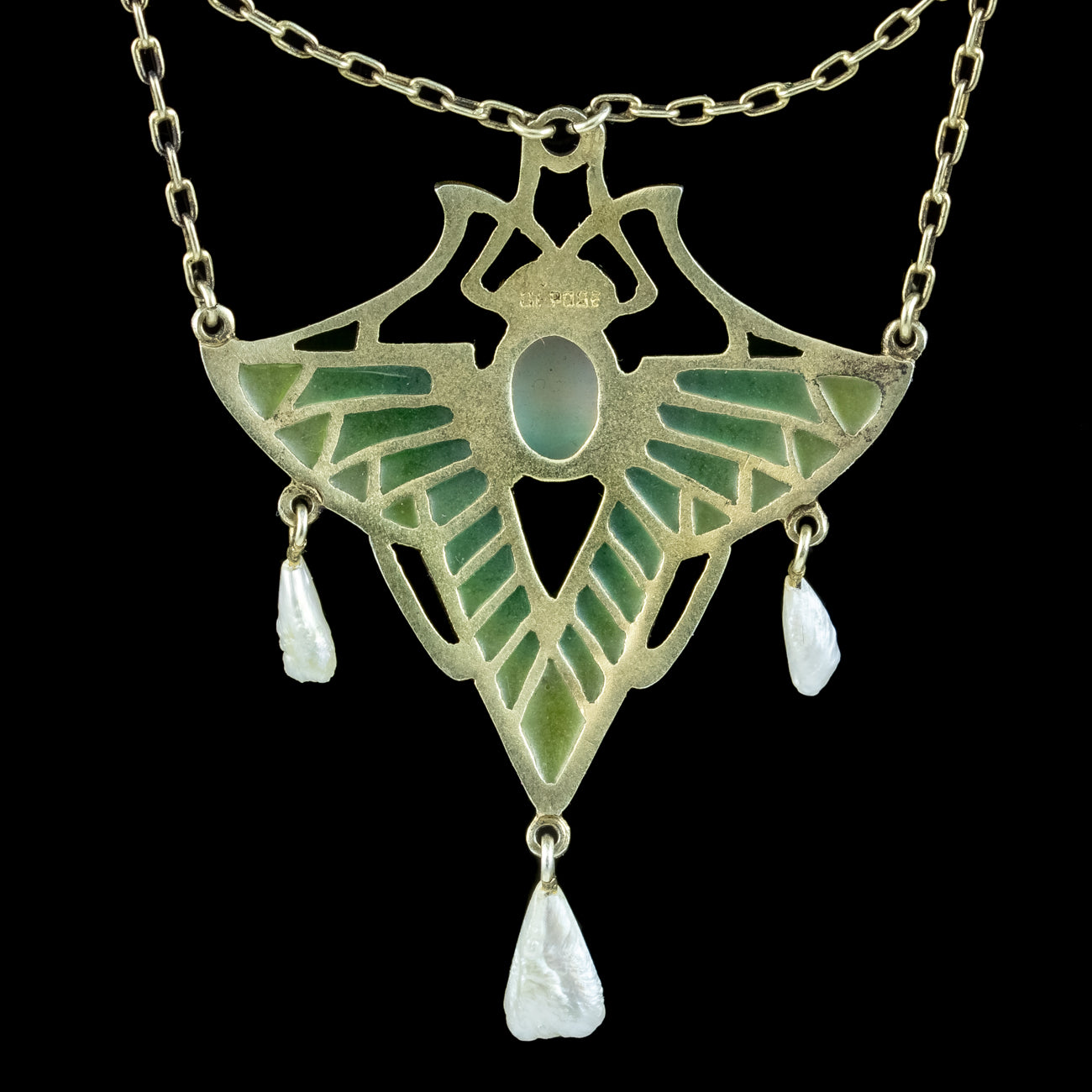 Antique Art Nouveau Plique A Jour Opal Pearl Butterfly Necklace Heinri ...