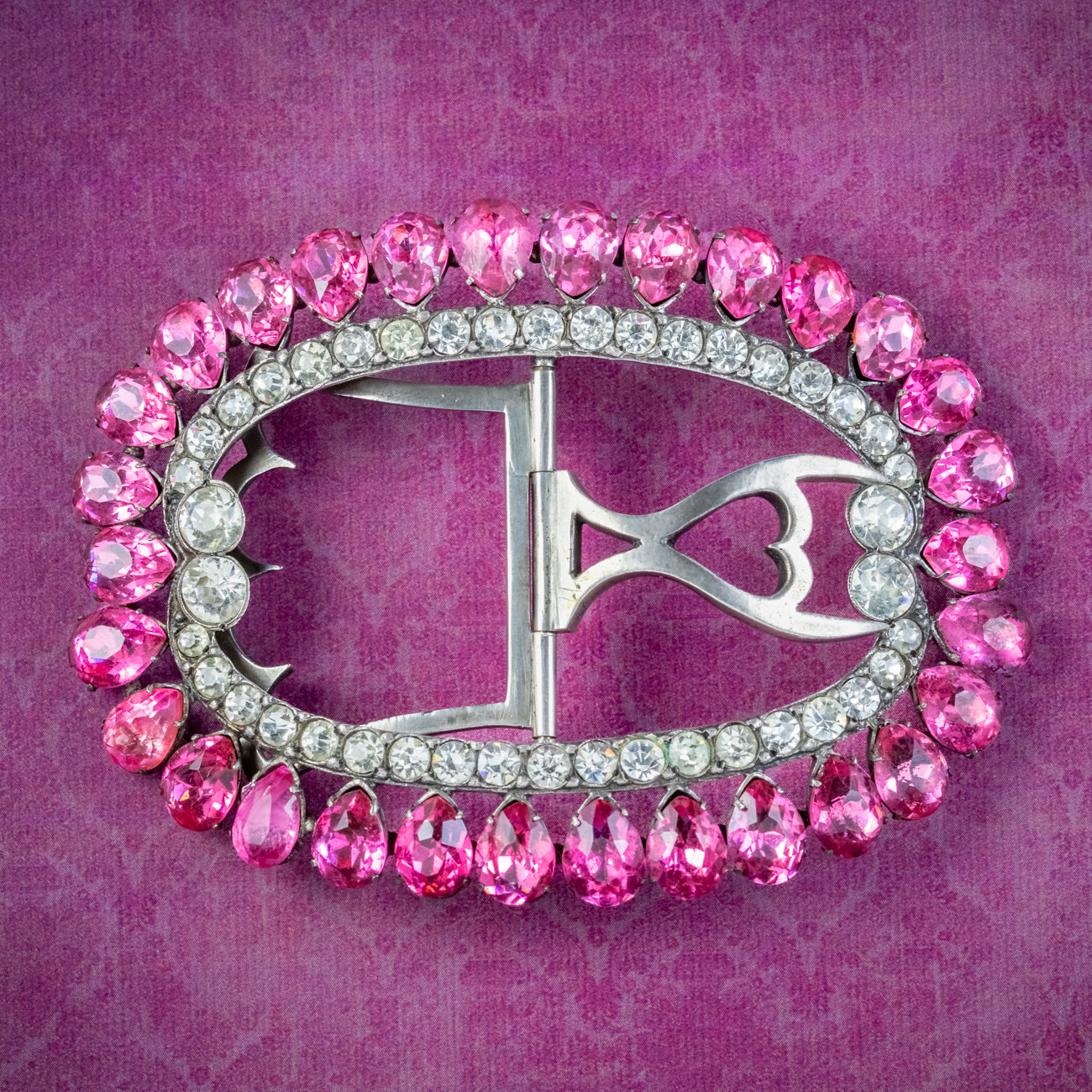 Antique Edwardian Pink Paste Buckle With Box – Laurelle Antique Jewellery