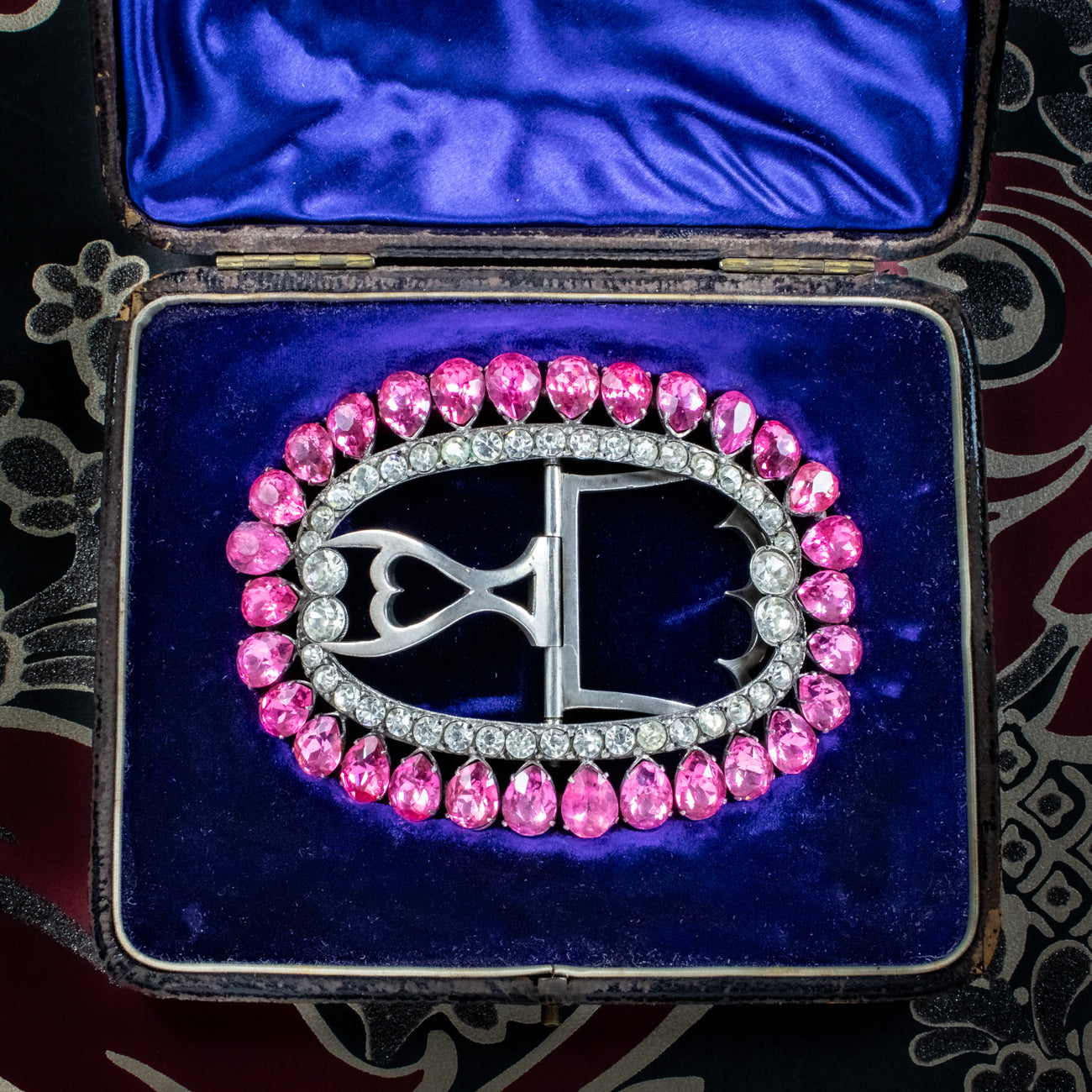 Antique Edwardian Pink Paste Buckle With Box – Laurelle Antique Jewellery