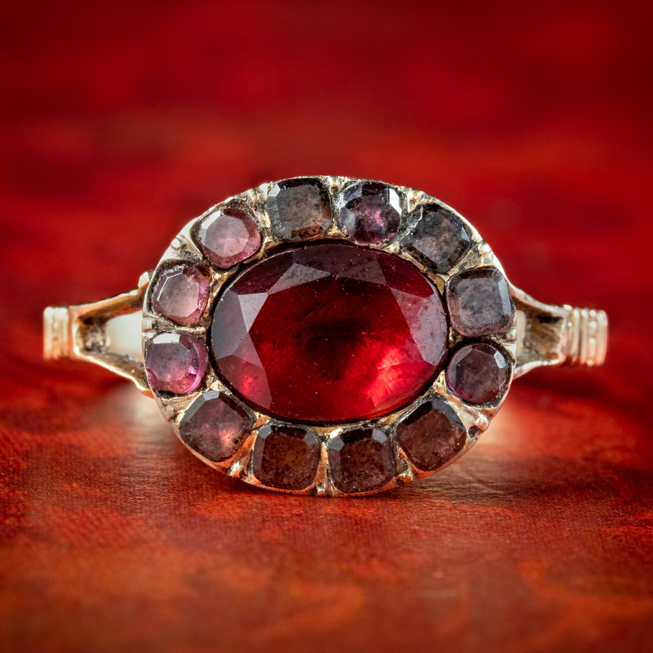 Antique Georgian Flat Cut Garnet Cluster Ring 2ct Of Garnet – Laurelle ...