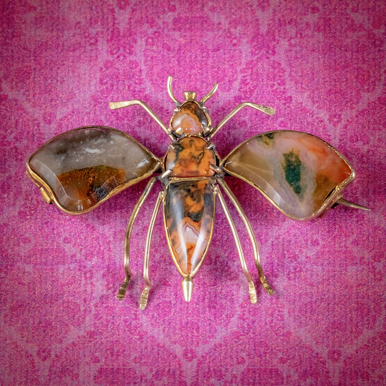 Antique Victorian Agate Insect Brooch 18ct Gold Circa 1860 – Laurelle ...