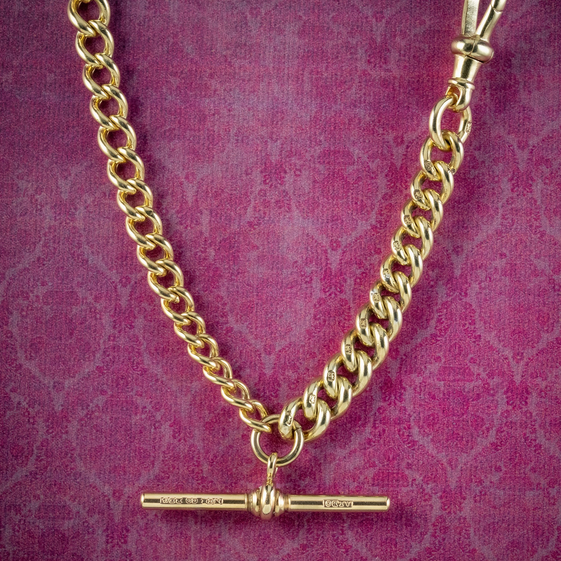 Antique Victorian Albert Chain Sterling Silver 18ct Gold Gilt Dated 18 ...