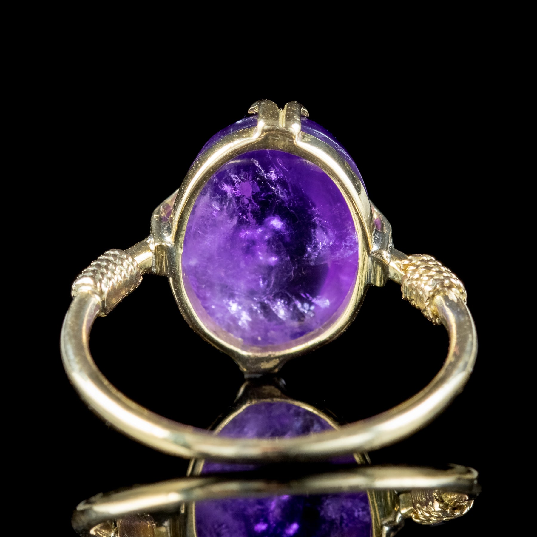 Antique Victorian Amethyst Ring 5ct Cabochon Amethyst – Laurelle ...