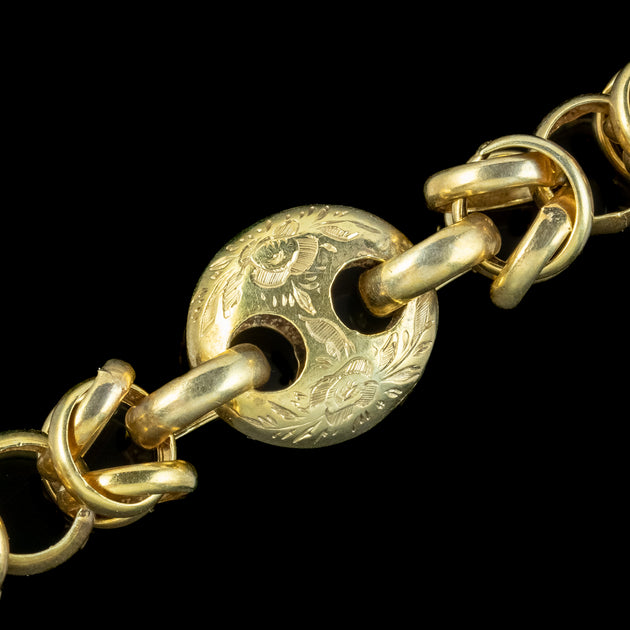 Antique Victorian Anchor Link Bracelet Silver 18ct Gold Gilt – Laurelle ...