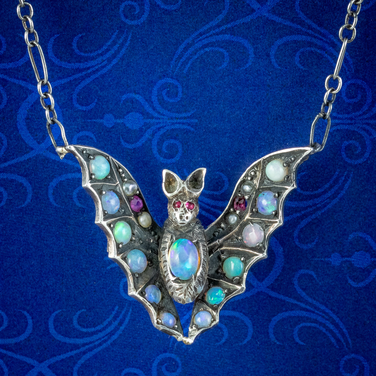 Antique Victorian Arts And Crafts Opal Ruby Bat Necklace – Laurelle ...