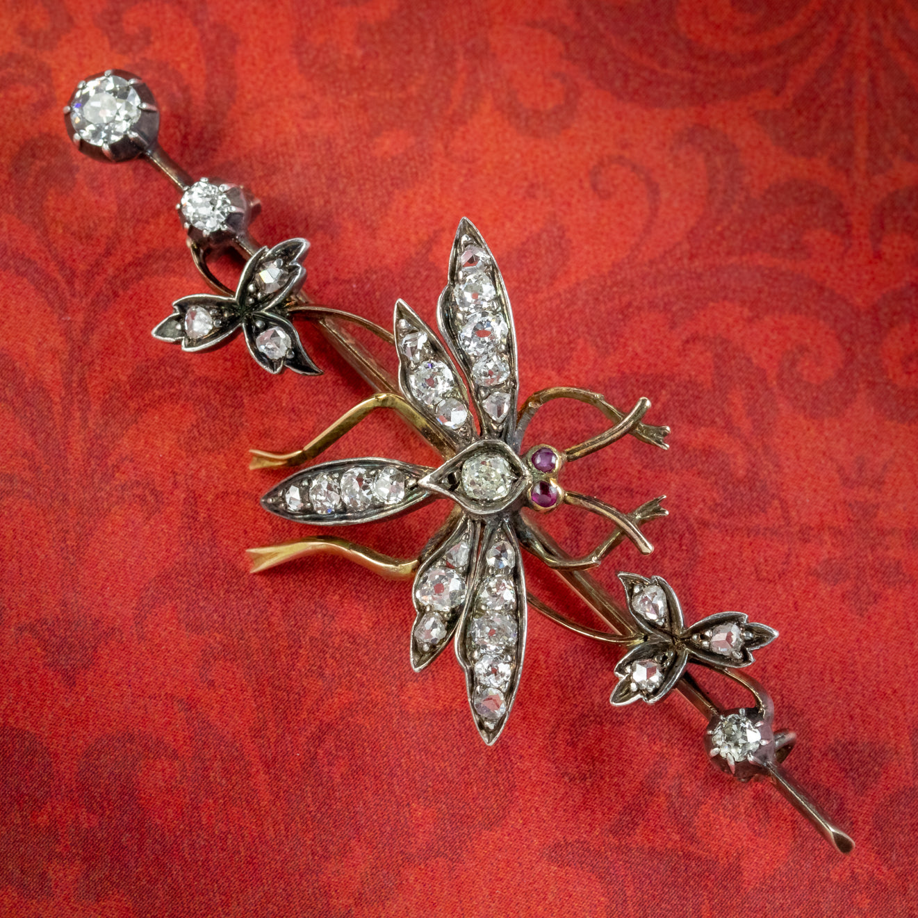 Antique Victorian Diamond Insect Brooch Silver 18ct Gold Circa 1900 ...