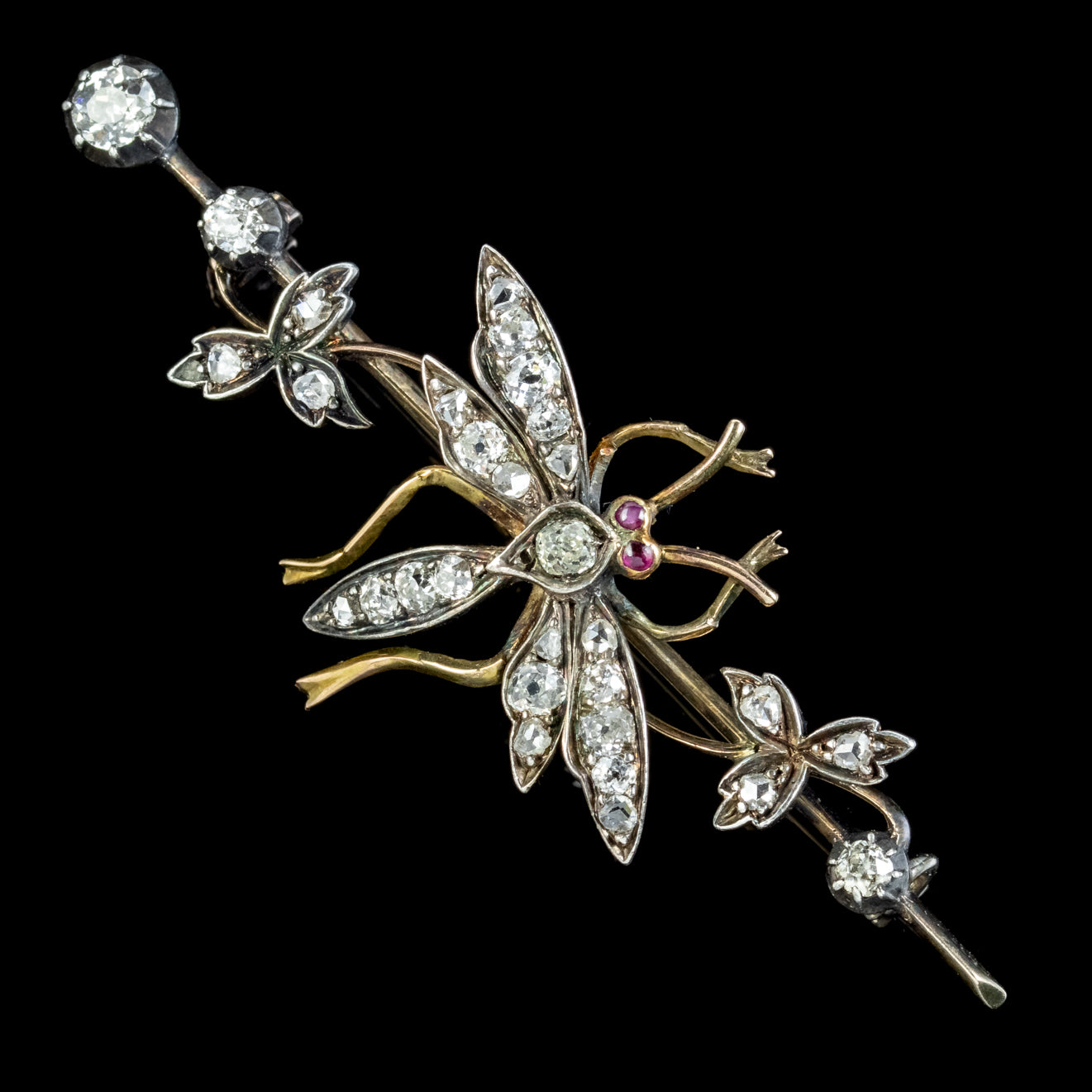 Antique Victorian Diamond Insect Brooch Silver 18ct Gold Circa 1900 ...