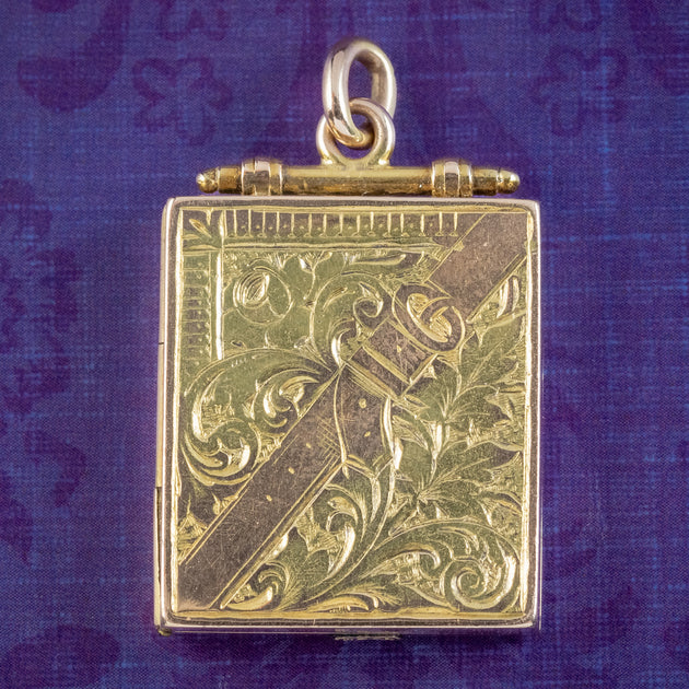 Antique Victorian Book Locket 15ct Gold – Laurelle Antique Jewellery