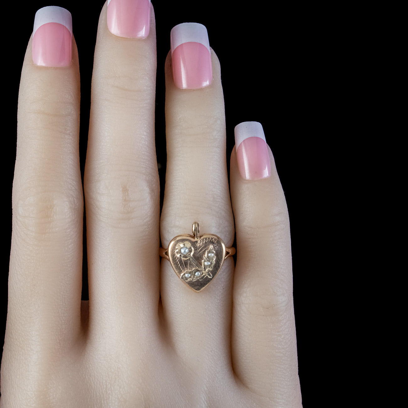 Antique Victorian Forget Me Not Heart Locket Ring Circa 1880 – Laurelle ...