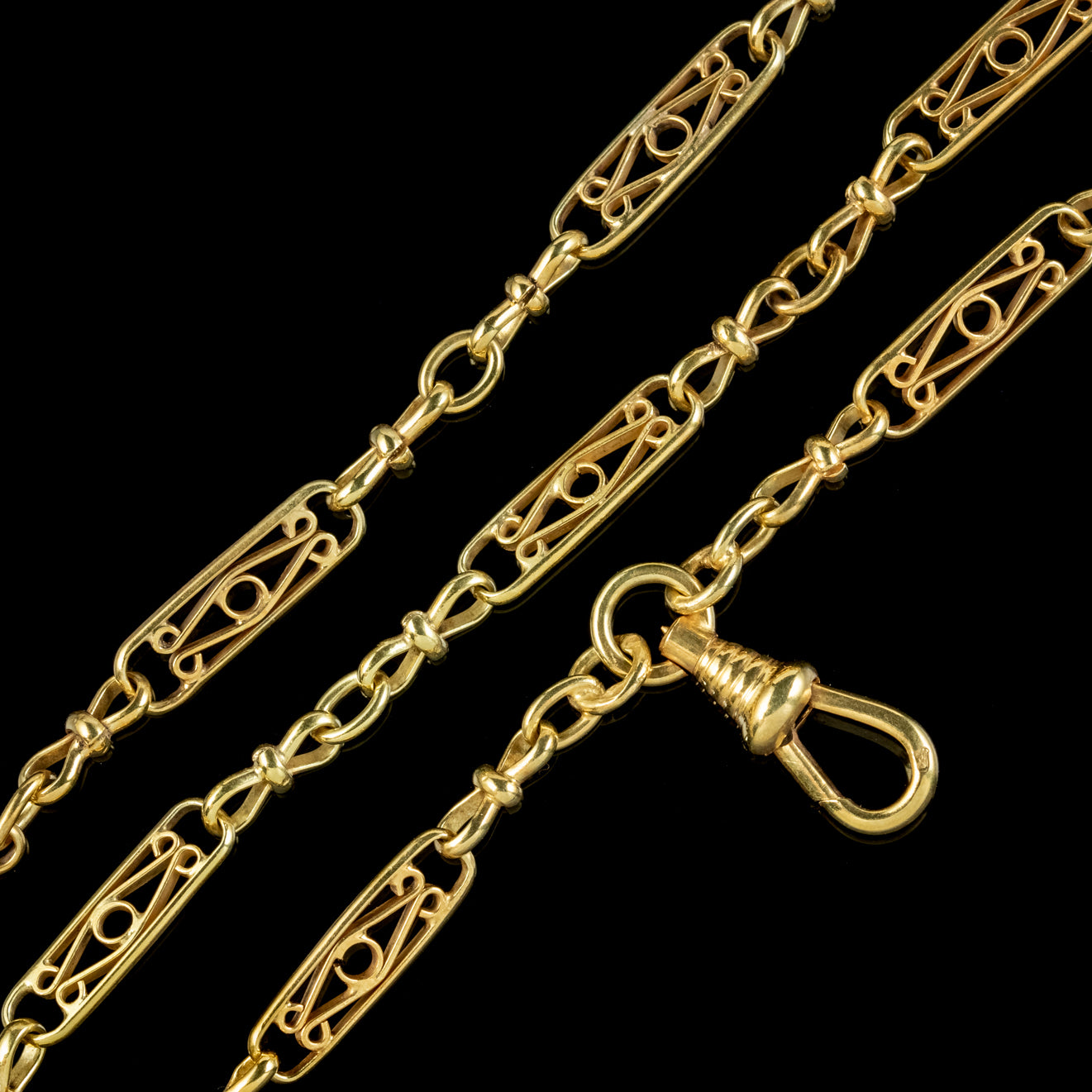 Antique Victorian French Guard Chain Silver 18ct Gold Gilt Circa 1900 ...