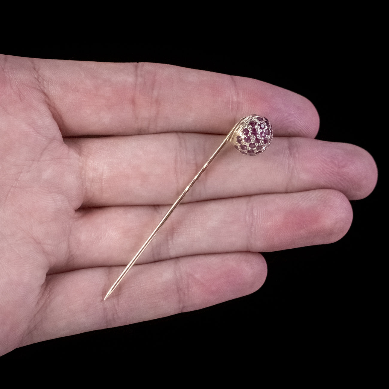 Antique Victorian Ruby Diamond Pin 18ct Gold Circa 1900 Boxed ...