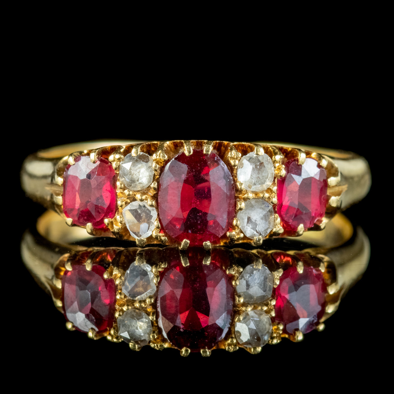 Antique Victorian Ruby Diamond Ring 1.10ct Of Ruby Dated 1890 ...