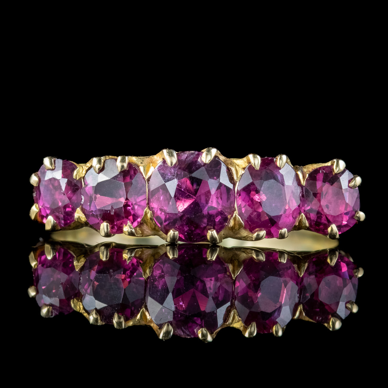 Antique Victorian Ruby Five Stone Ring 2.2ct Ruby – Laurelle Antique ...