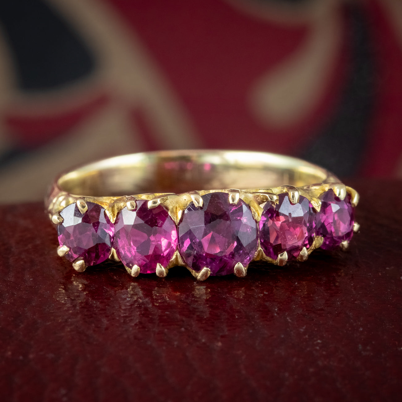 Antique Victorian Ruby Five Stone Ring 2.2ct Ruby – Laurelle Antique ...