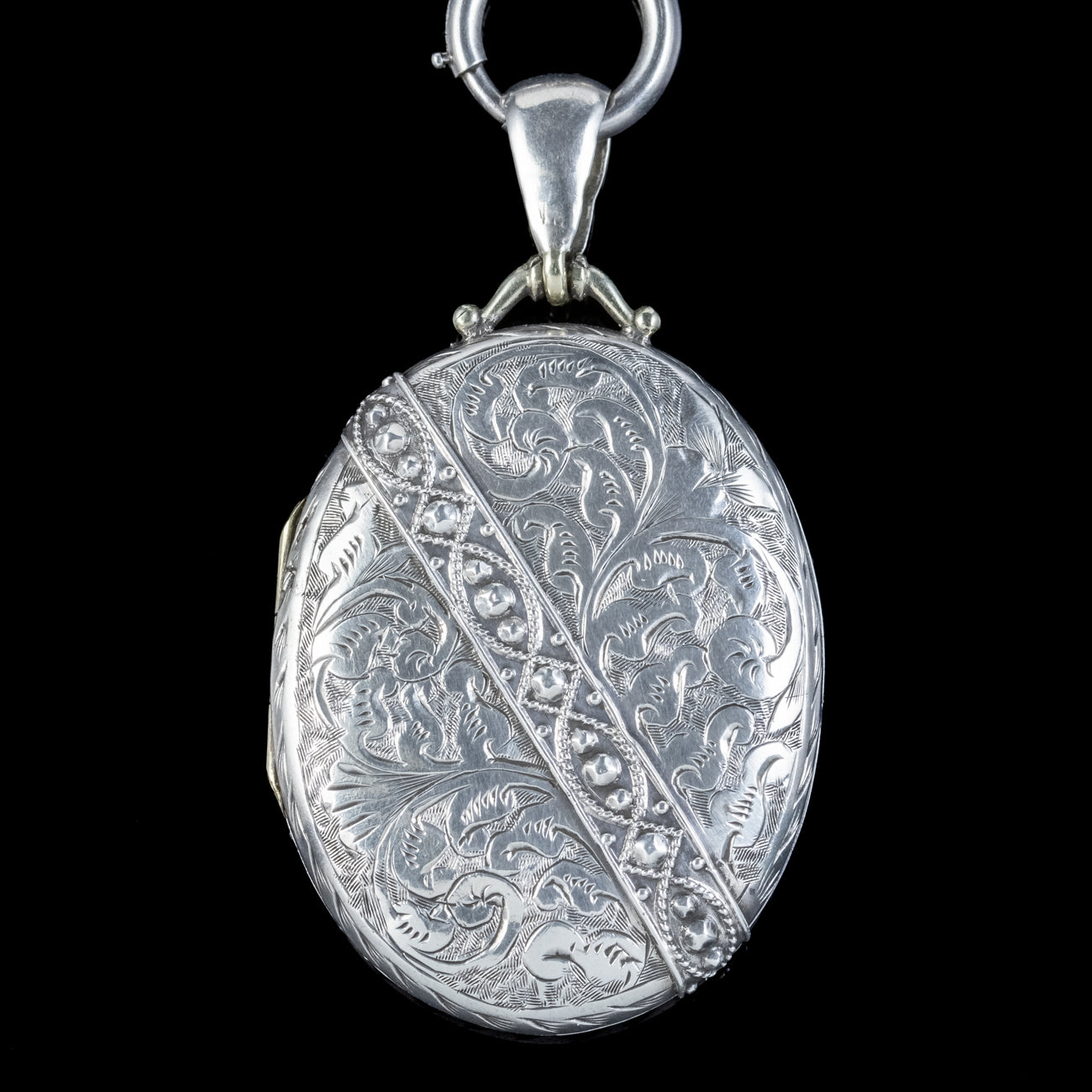 Antique Victorian Silver Locket And Collar Necklace – Laurelle Antique ...