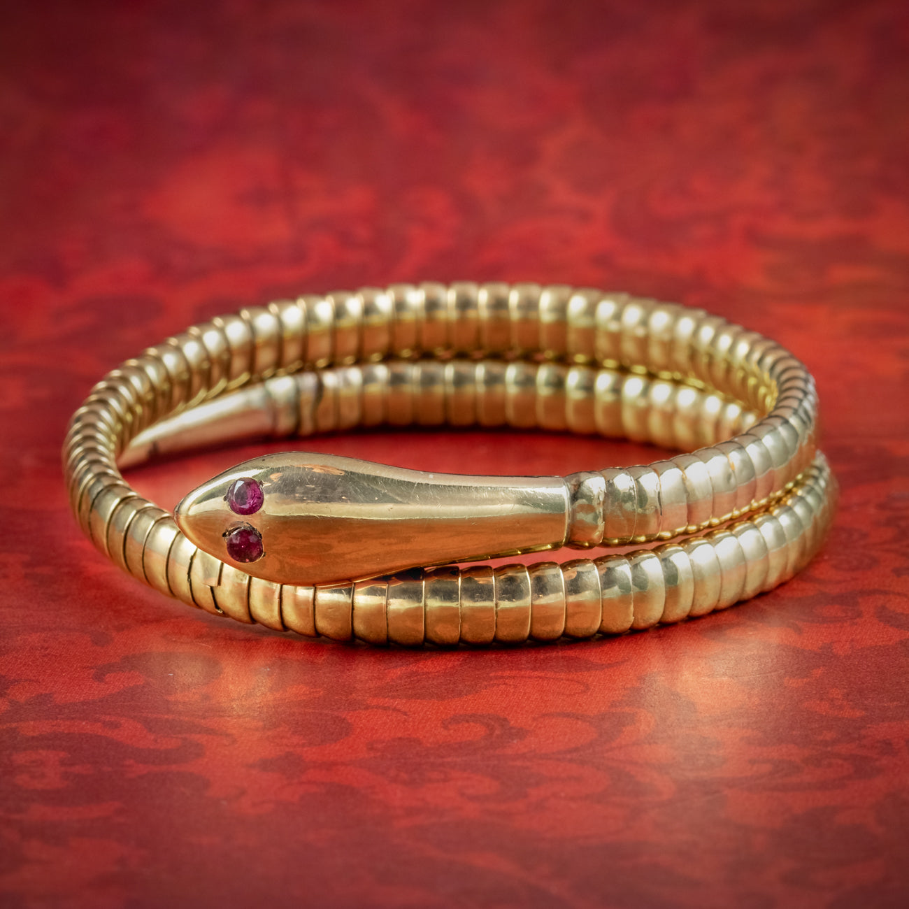 Antique Victorian Snake Bangle 9ct Gold Ruby Eyes – Laurelle Antique ...