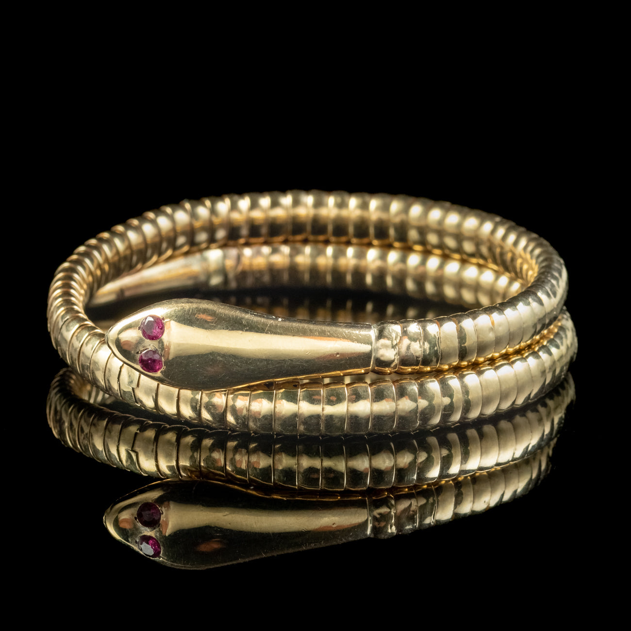 Antique Victorian Snake Bangle 9ct Gold Ruby Eyes – Laurelle Antique ...