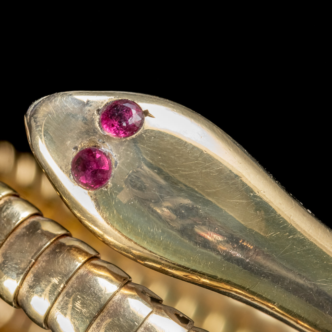 Antique Victorian Snake Bangle 9ct Gold Ruby Eyes – Laurelle Antique ...