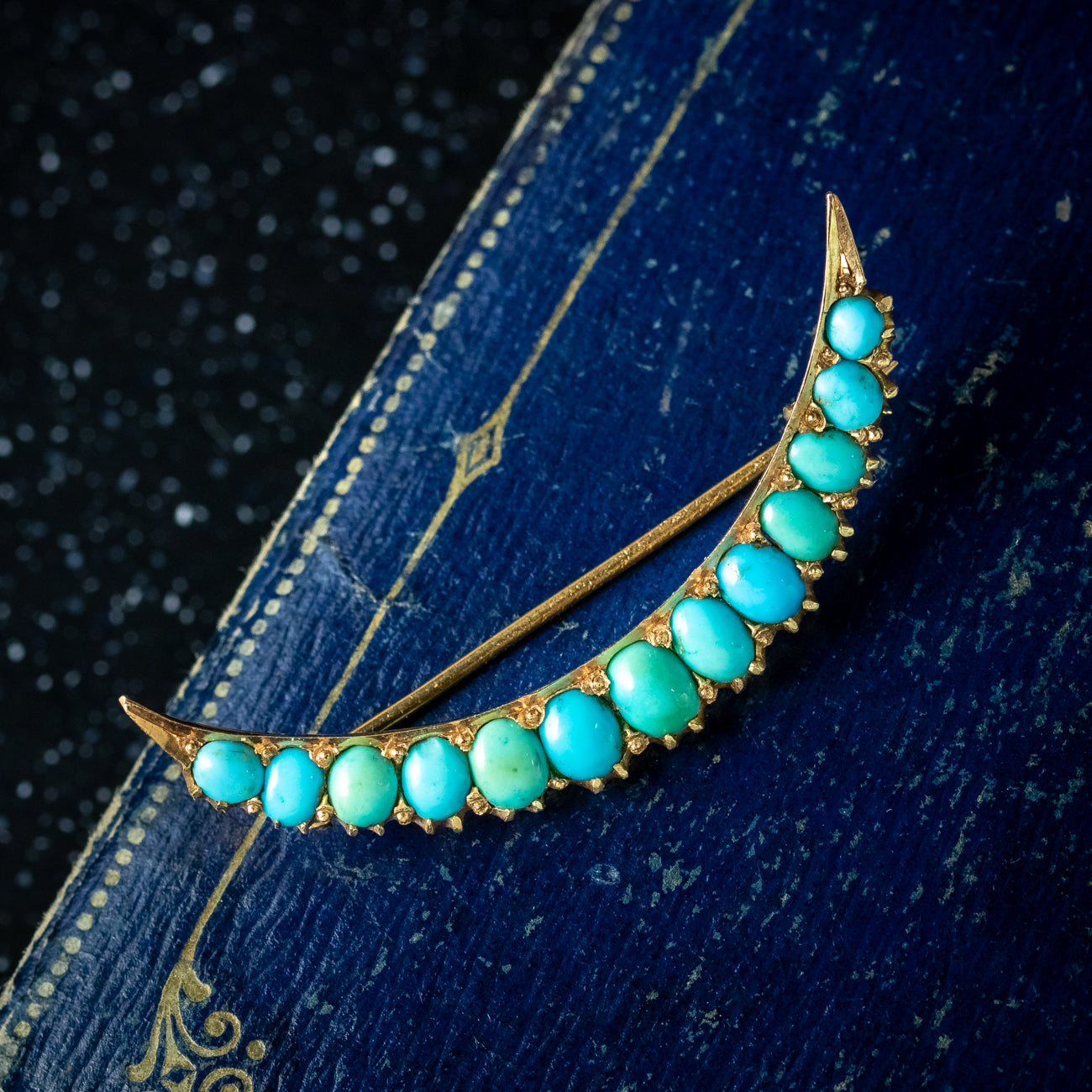 Antique Victorian Turquoise Crescent Moon Brooch 18ct Gold – Laurelle ...
