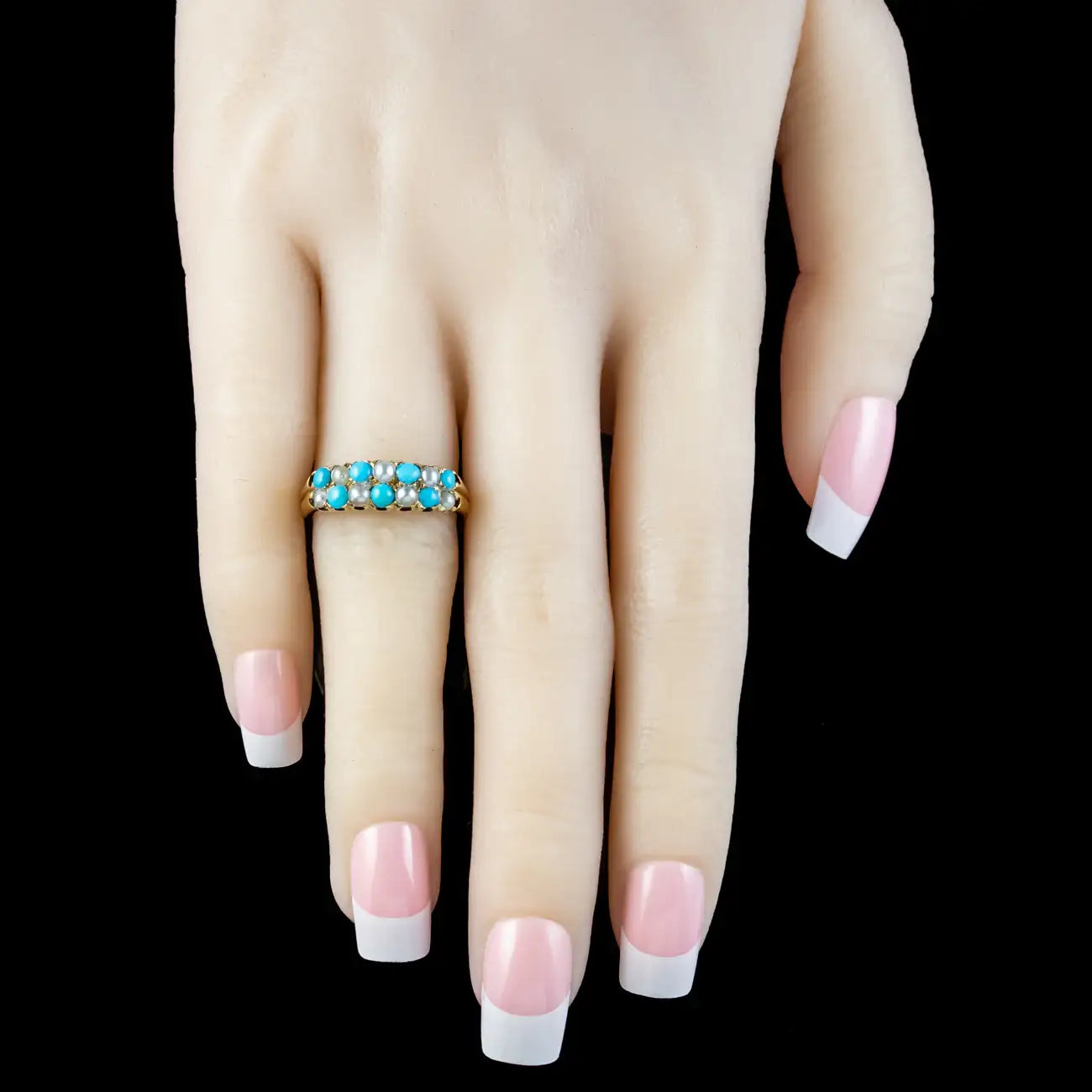 Antique Victorian Turquoise Pearl Checkerboard Ring – Laurelle Antique ...