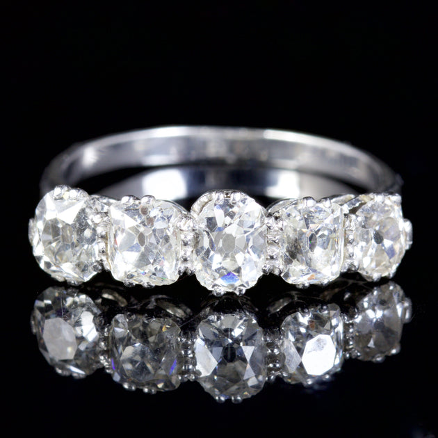 Antique Edwardian 5 Stone Diamond Ring 18ct Fancy Cuts Circa 1915 ...