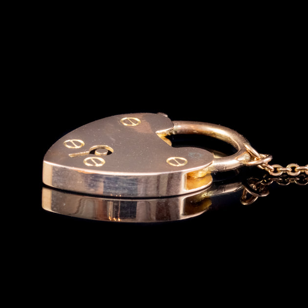 Antique Victorian Heart Padlock With Key 9ct Gold Lewis Brothers Circa ...