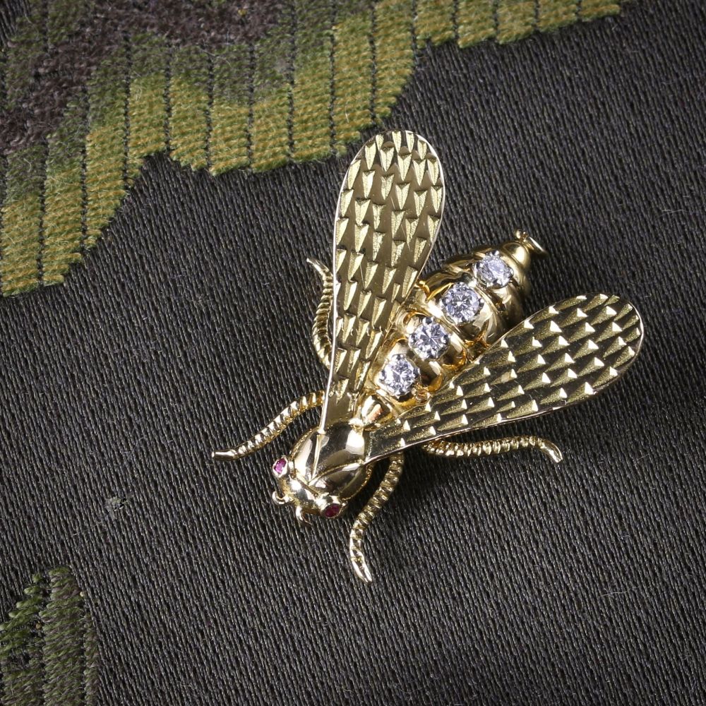 Antique Victorian Insect Brooch 18Ct Gold Diamond Circa 1900 – Laurelle ...