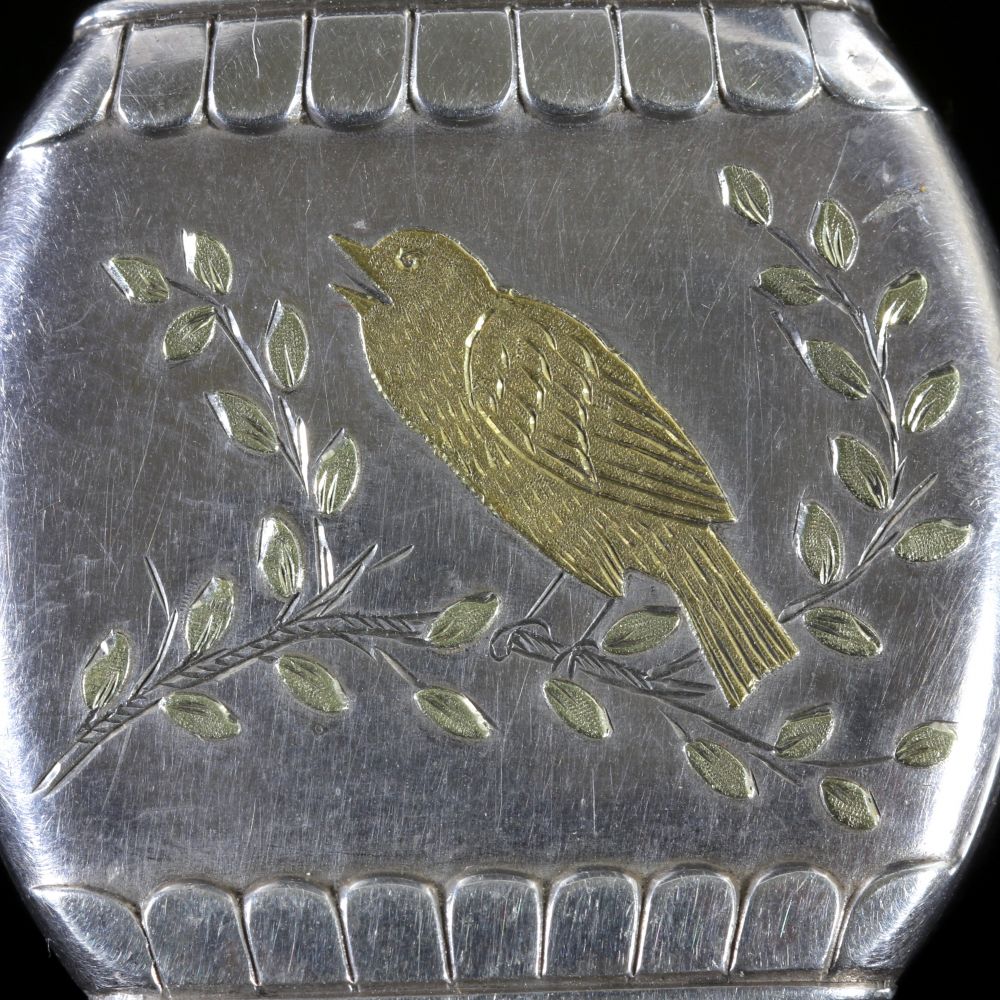 Antique Victorian Large Silver Locket With Gold Bird Dated 1876 ...