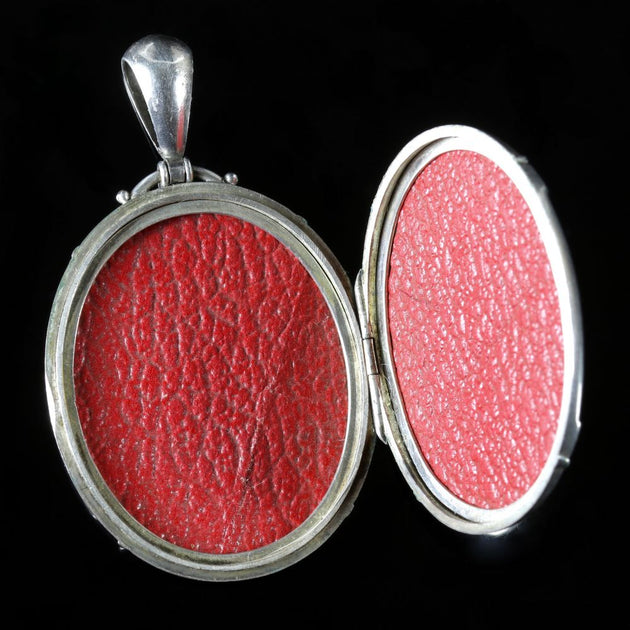 Antique Victorian Large Silver Locket With Gold Bird Dated 1876 ...