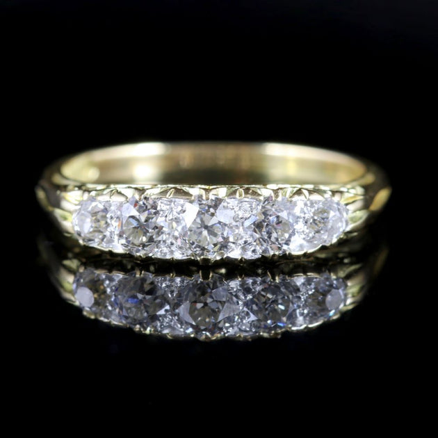 Antique Victorian Pave Set Diamond Ring Five Stone 18ct Circa 1880 ...