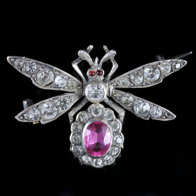 Antique Victorian Pink Paste Silver Insect Brooch Circa 1900 – Laurelle ...