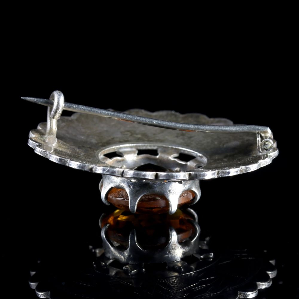 Antique Victorian Scottish Silver Thistle Round Brooch Circa 1860 ...