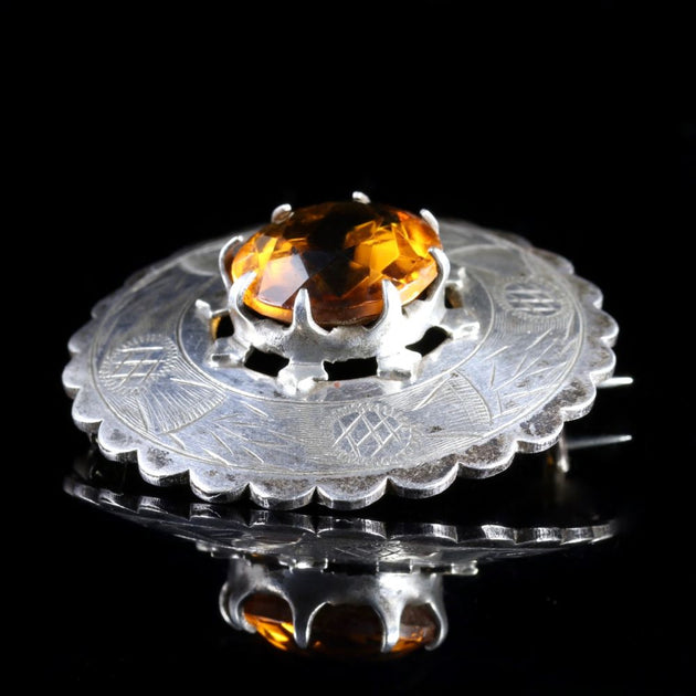Antique Victorian Scottish Silver Thistle Round Brooch Circa 1860 ...