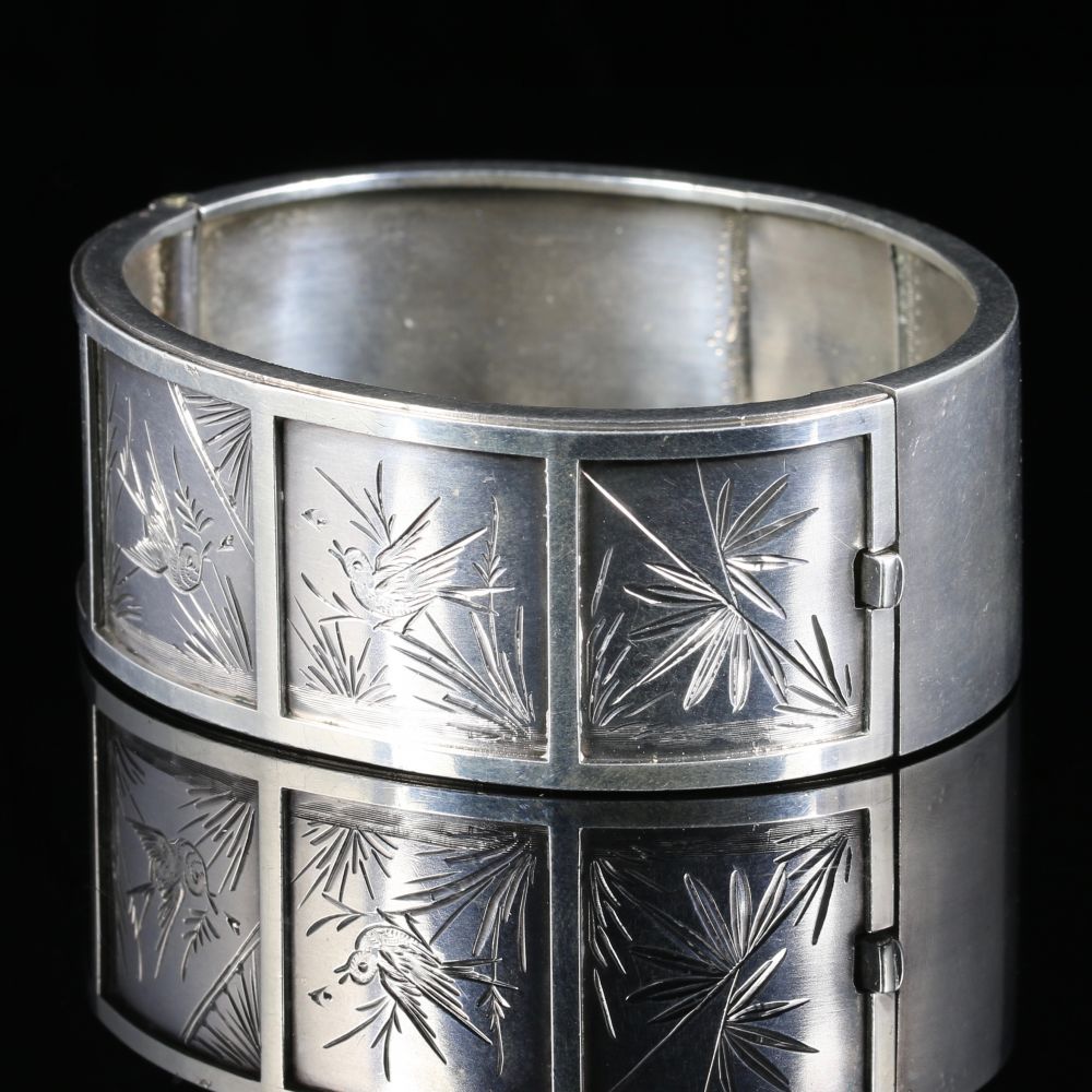 Antique Victorian Silver Bird Bangle Circa 1880 – Laurelle Antique ...